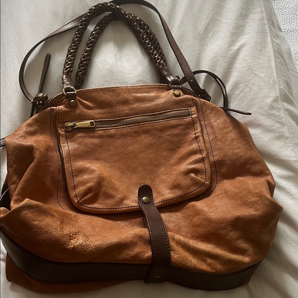 Joy Gryson | Bags | Distressed Leather Shoulder Bag Brown | Poshmark